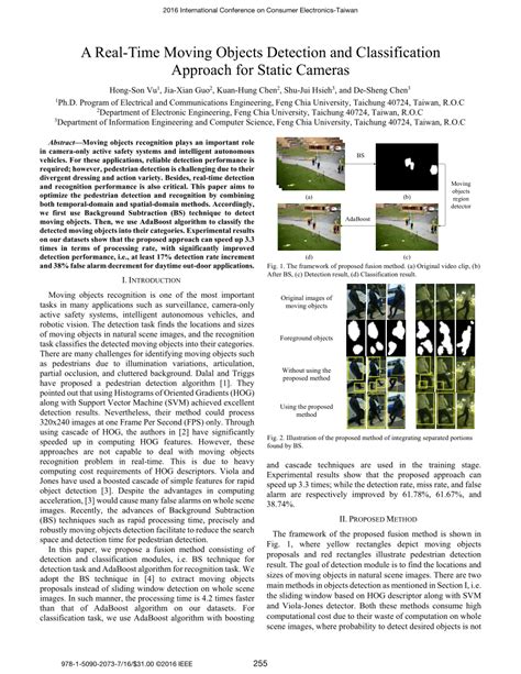 Pdf A Real Time Moving Objects Detection And Classification Approach