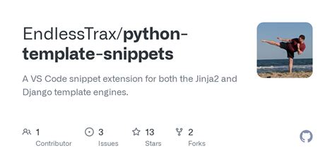 Github Endlesstrax Python Template Snippets A Vs Code Snippet Extension For Both The Jinja