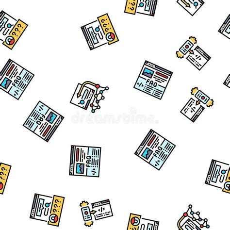 Seo Digital Optimization Strategy Seamless Pattern Vector Stock