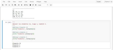 Listas Y Sub Listas Python Y Jupyter ¿matrices En Python