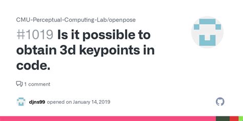 Is It Possible To Obtain 3d Keypoints In Code · Issue 1019 · Cmu