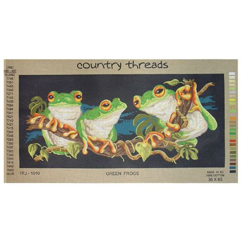 Green Frogs Tapestry 55x25cm Birch Wholesale