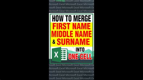 Excel Tutorial How To Merge First Name Middle Name And Last Name