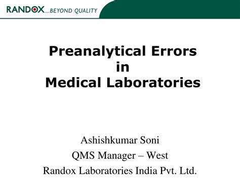 Ppt Preanalytical Errors In Medical Laboratories Powerpoint