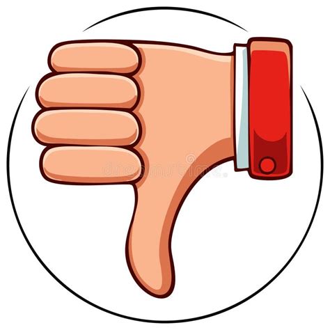 Cartoon Hand Showing Thumbs Down Gesture For Disapproval Or Negative