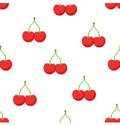 Cute Cherry Seamless Pattern Good For Textile Vector Image