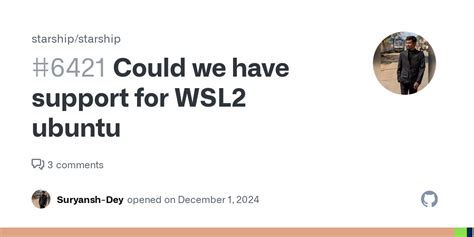 Could We Have Support For Wsl2 Ubuntu · Issue 6421 · Starshipstarship