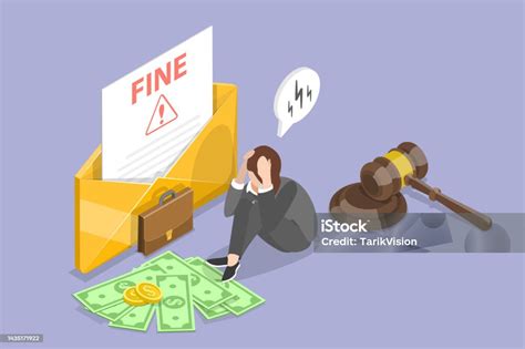 3d 이소메트릭 플랫 벡터 개념적 미세 의 그림 교통 위반 티켓에 대한 스톡 벡터 아트 및 기타 이미지 교통 위반 티켓 비즈니스 형벌 Istock
