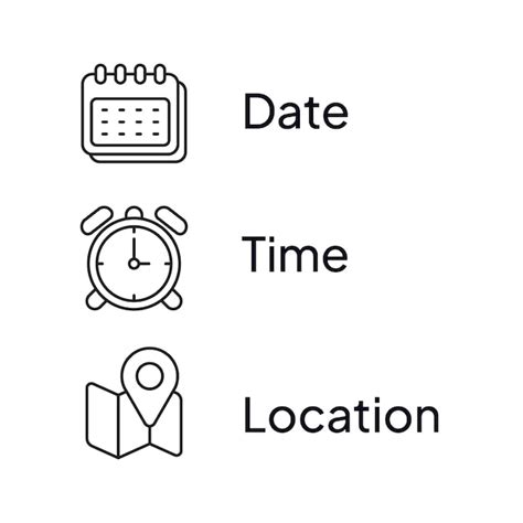 Date Time Location Icons Vectors And Illustrations For Free Download