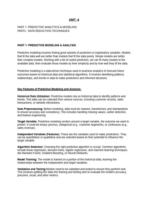 Ba Unit 4 Part1 Pdf Machine Learning Predictive Analytics
