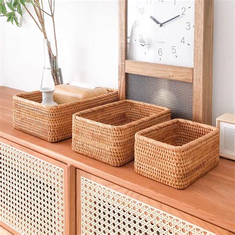Storage Baskets For Shelves Large Rectangular Storage Baskets With Lid