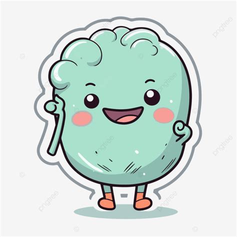 Cute Cartoon Green Blob Sticker Design And Edd Vector Hopeful Sticker