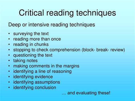 Ppt Critical Reading Critical Thinking Powerpoint Presentation Free