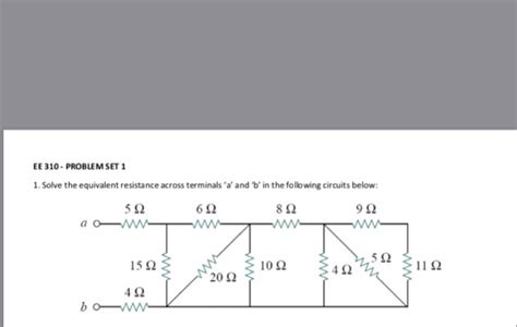 Solved Ee 310 Problem Set 1 1 Solve The Equivalent