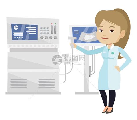 使用超声波扫描机的女医生卡通矢量插画插画图片下载 正版图片302165655 摄图网