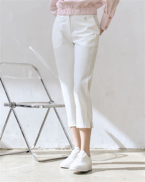 허리 밴딩 크롭 슬랙스bermuda Grass