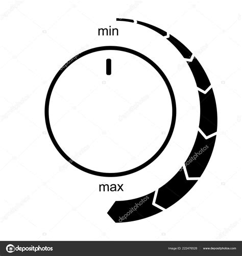 Minimum Maximum Controls Control Knob Used Regulating Flat Icon White Stock Vector By