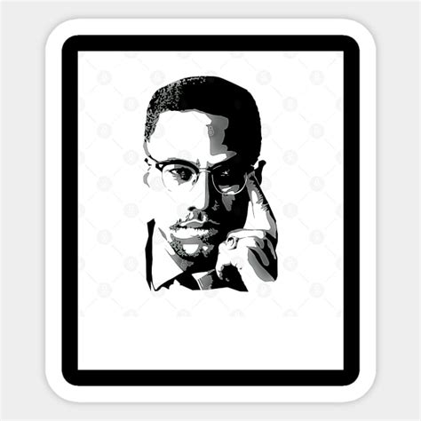 Malcom X Portrait Malcom X Portrait Sticker Teepublic