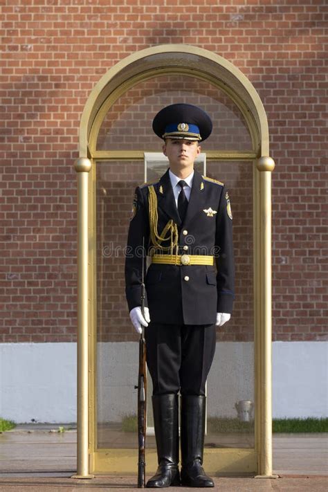 Russian Soldier On Guard In The Moscow Kremlin Honor Guard Near The