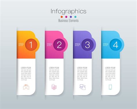 단계 또는 옵션으로 인포 그래픽 디자인 프리미엄 벡터