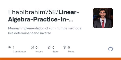 Github Ehabibrahim758linear Algebra Practice In Python Manual Implementation Of Sum Numpy