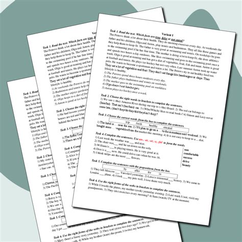 Входная Стартовая контрольная работа по английскому языку 6 класс Rainbow English 6