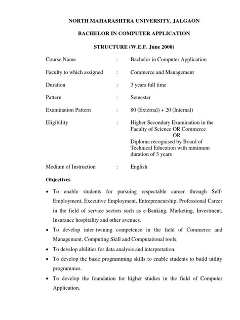 2008 09 Bca Structure And First Year Pdf Matrix Mathematics