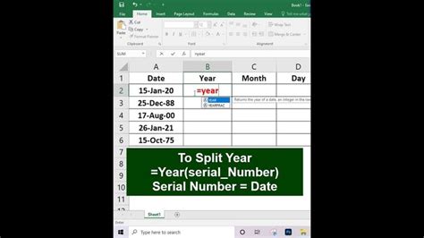 Quickly Split Date Into Year Month And Day In Excel Split Date In