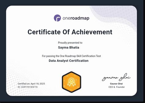 Dataanalyst Certification Oneroadmap Learningjourney Dataskills