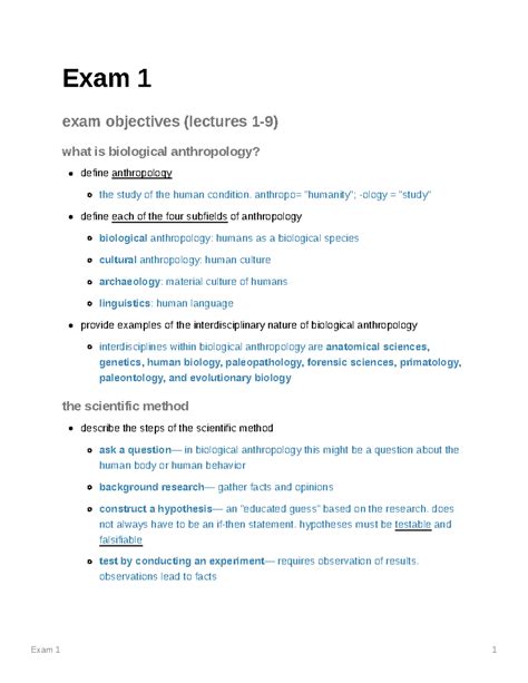 Exam 1 Review Learning Objectives Exam 1 Exam Objectives Lectures 1 9 What Is Biological