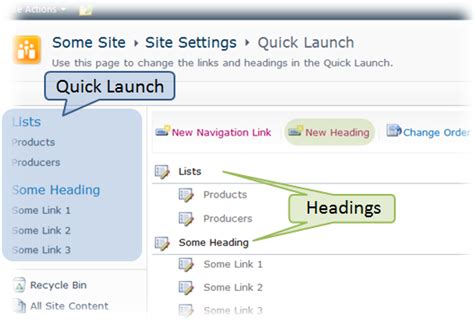 NET FOLLOWER SharePoint How To Add Links And Headings To Quick