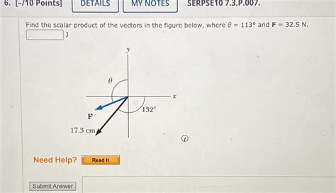 Solved 10 Points SERPSE10 7 3 P 007 Find The Scalar Chegg Com