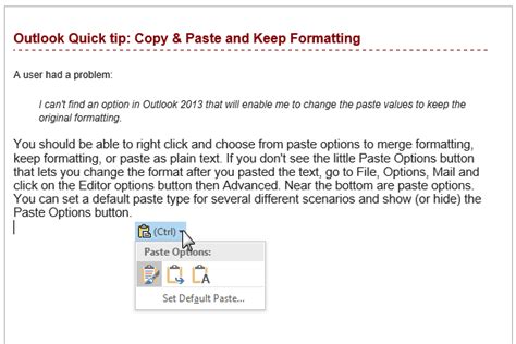 Copy And Paste And Keep Formatting