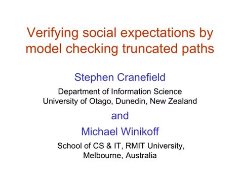 Ppt Verifying Social Expectations By Model Checking Truncated Paths Powerpoint Presentation