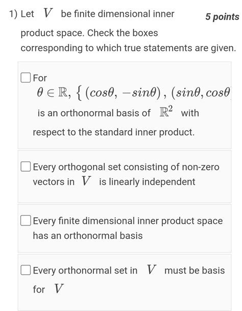 Solved Let V ﻿be Finite Dimensional Inner5 ﻿points Product