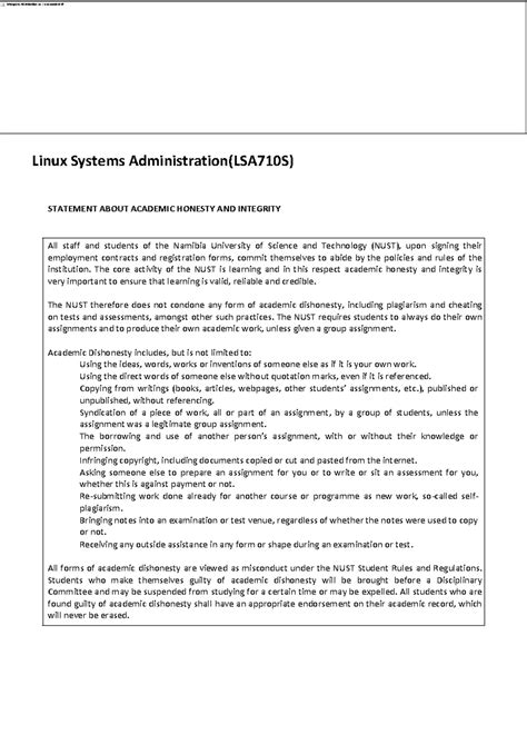Lsa721s Linux Systems Administration Course Outline Computing For