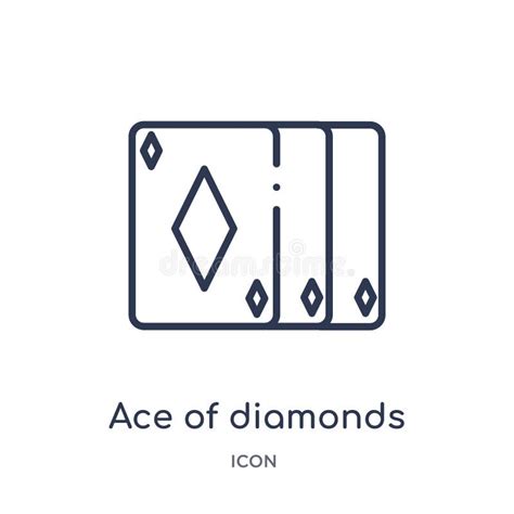 Linear Ace Of Diamonds Icon From Entertainment And Arcade Outline Collection Thin Line Ace Of