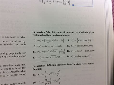 solved in exercises 7 14 determine all values of t at which