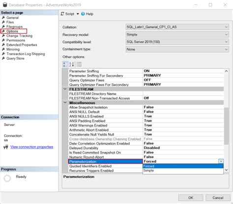 Sql Server Database Parameterization Option And Its Query Performance Effects