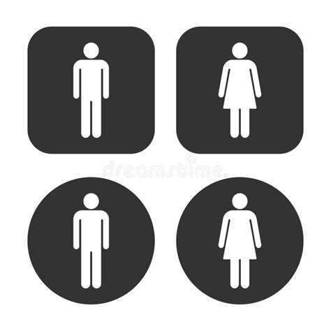 男女虚拟形象图标集 男性和女性性别特征符号 男女wc徽标 卫生间和浴室标志 向量例证 插画 包括有 背包 标签 198497422
