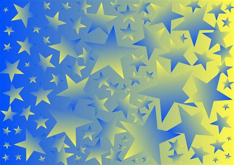 Yellow Stars Blue Background