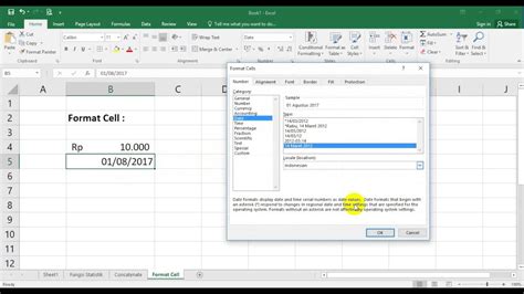 Cara Cepat Memahami Format Cell Pada Excel Youtube
