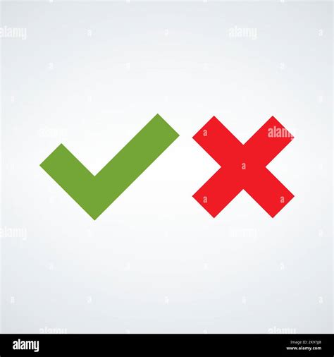 checkmark cross tick sign in green and red correct wrong test question