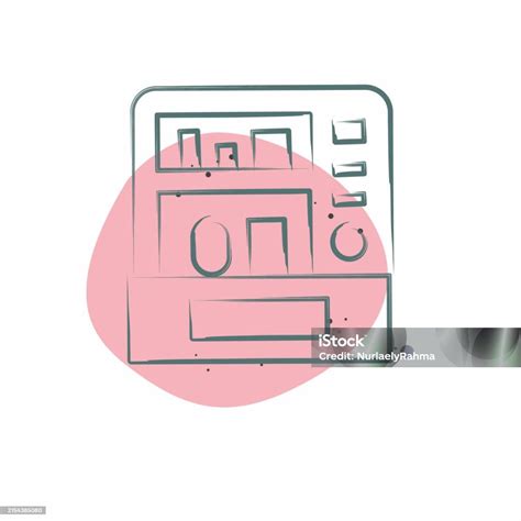 아이콘 자판기 도시 기호와 관련이 있습니다 색상 별점 스타일 심플한 디자인 일러스트레이션 경찰관에 대한 스톡 벡터 아트 및 기타