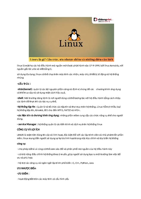 Lunix Linux Là Gì Linux Là Một Họ Các Hệ điều Hành Mã Nguồn Mở được