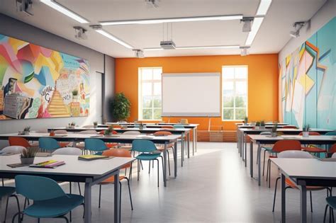 Premium Ai Image Modern School Classroom