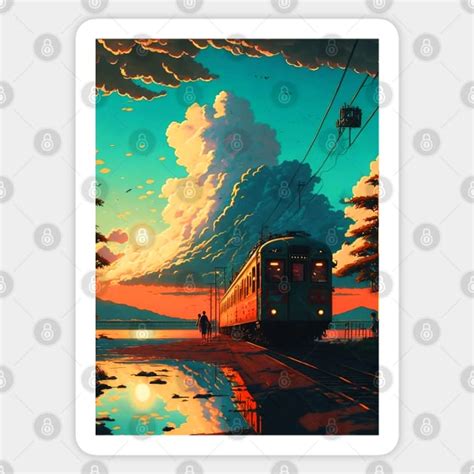 Retro Anime Style Old Japanese Train Anime Sticker Teepublic