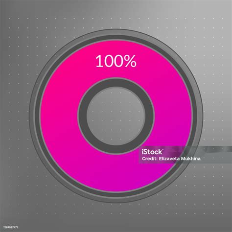 100 격리된 원형 차트 백분율 벡터 점선 배경의 투명한 인포그래픽 아이콘 비즈니스 금융 웹 디자인 다운로드 진행 상황을 위한 서클 사인 다운로드에 대한 스톡 벡터 아트 및