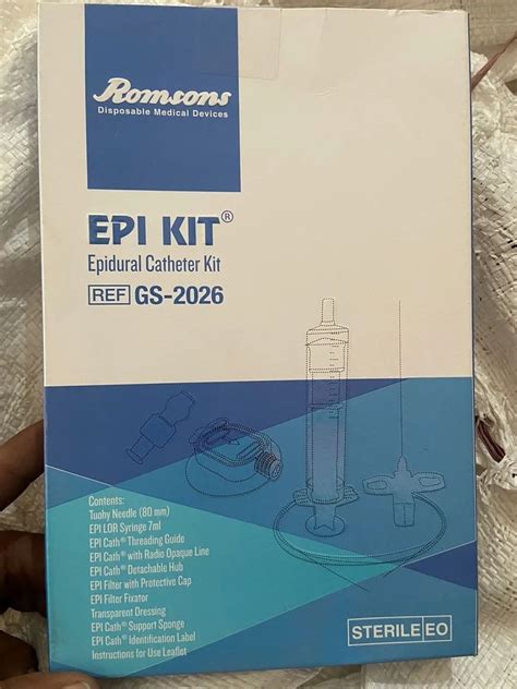 Epidural Kit Anesthesia Epidural Set At ₹ 485 Piece एनेस्थीसिया डिस्पोजेबल In New Delhi Id