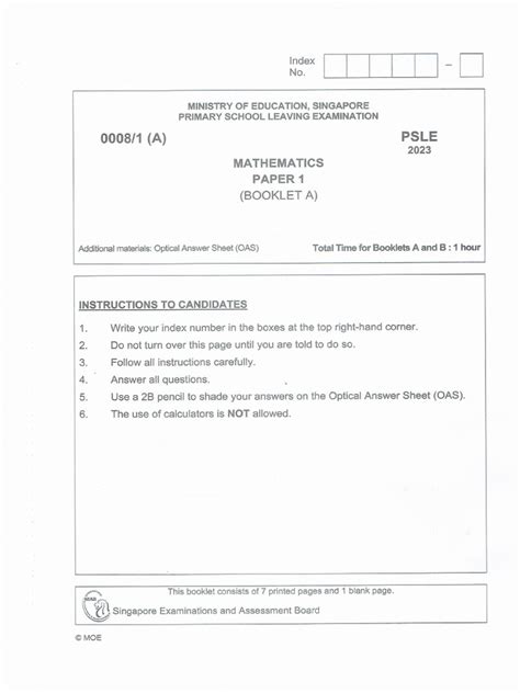 Psle 2023 Paper 1 Pdf